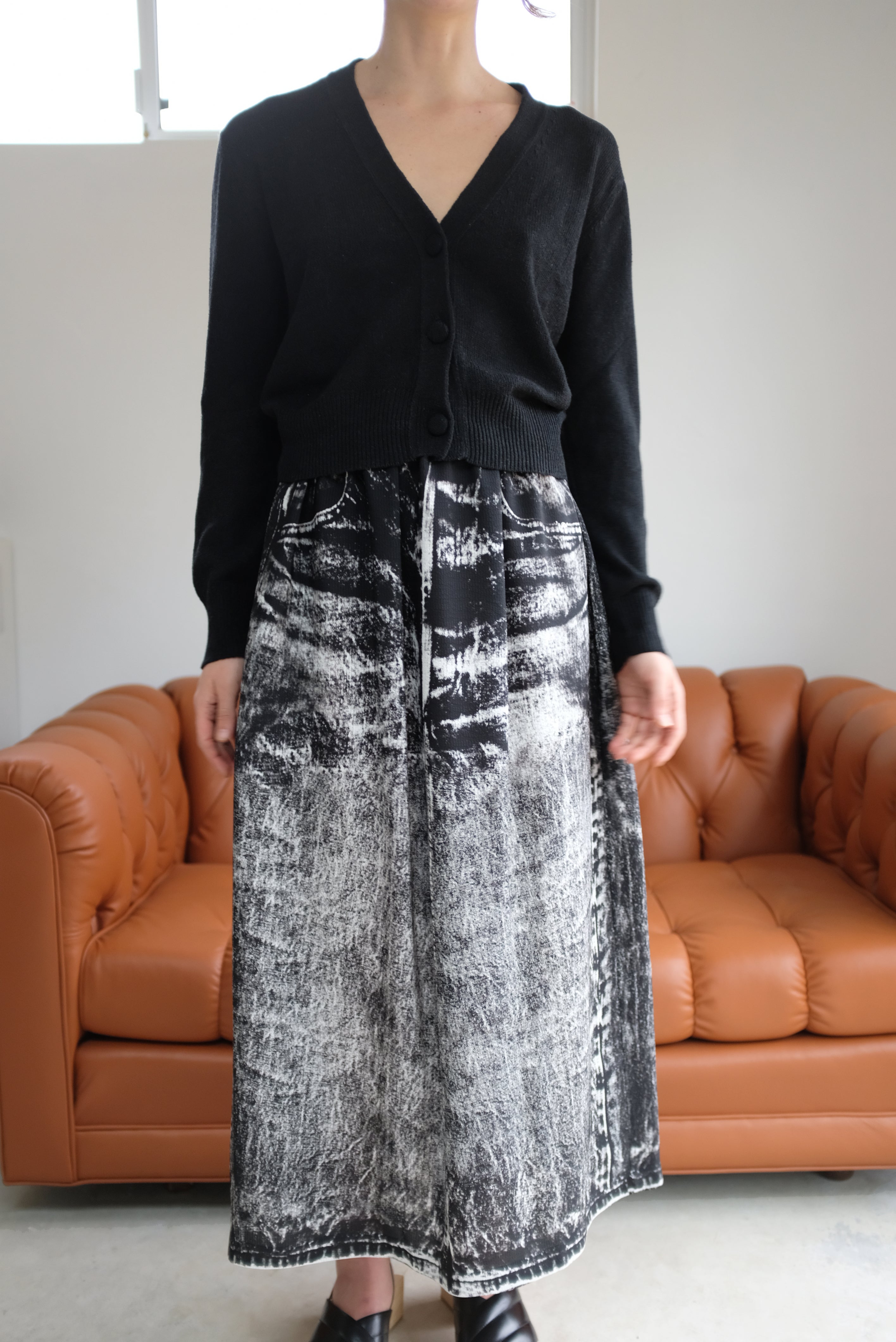 Beklina Cotton Knit Cardigan Black