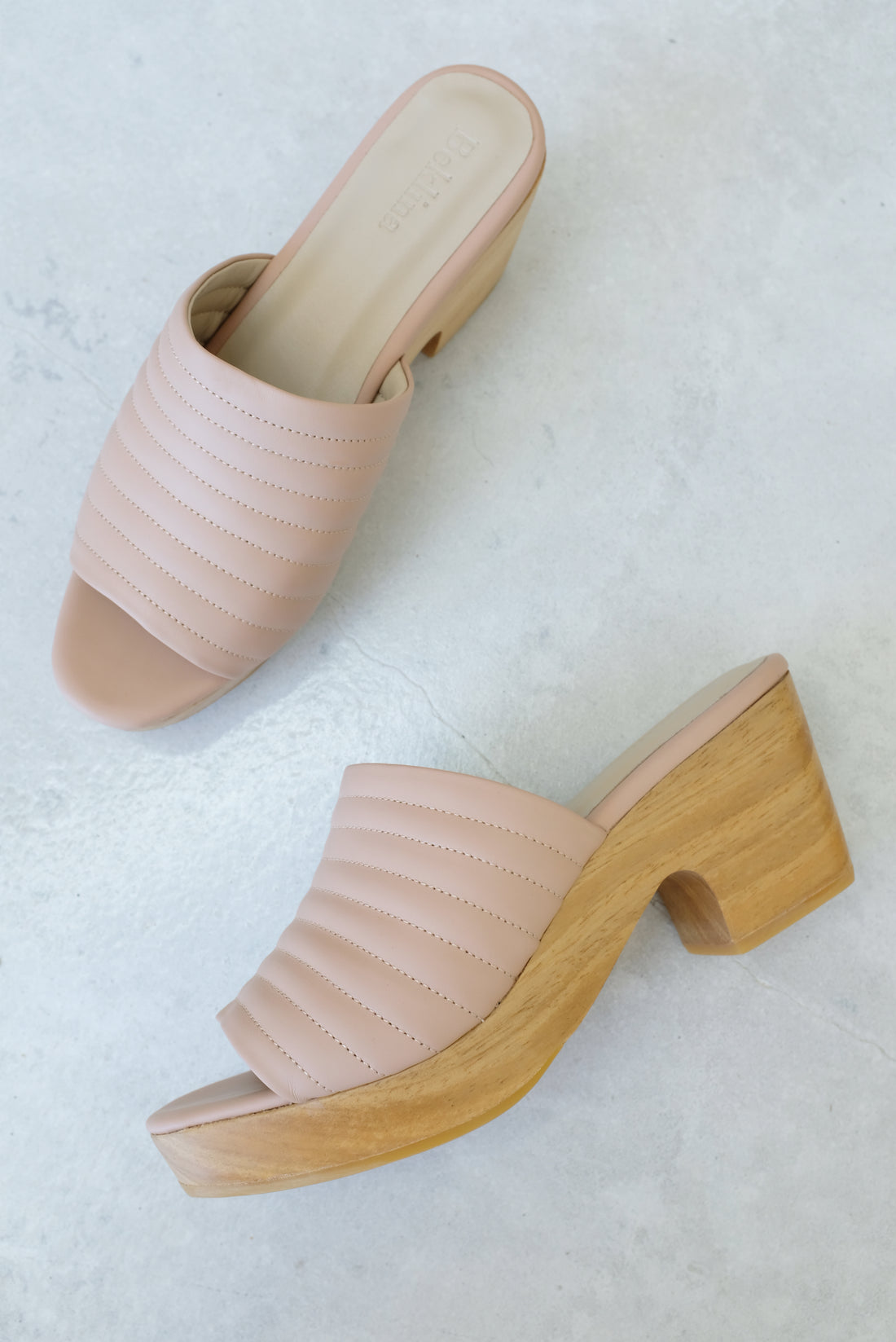 Beklina Ribbed Clog Open Toe Buff