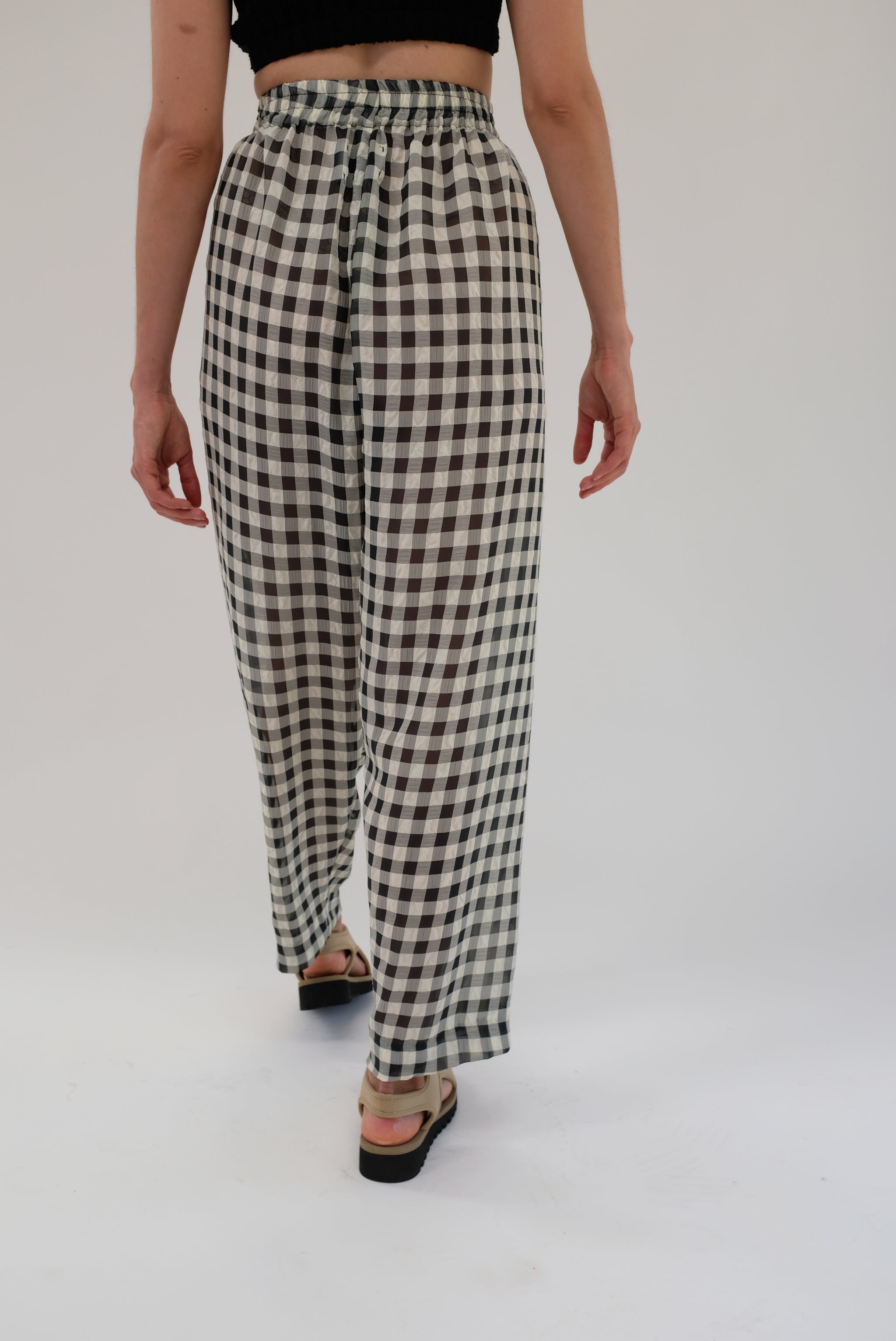Beklina Basic Pant Black Gingham