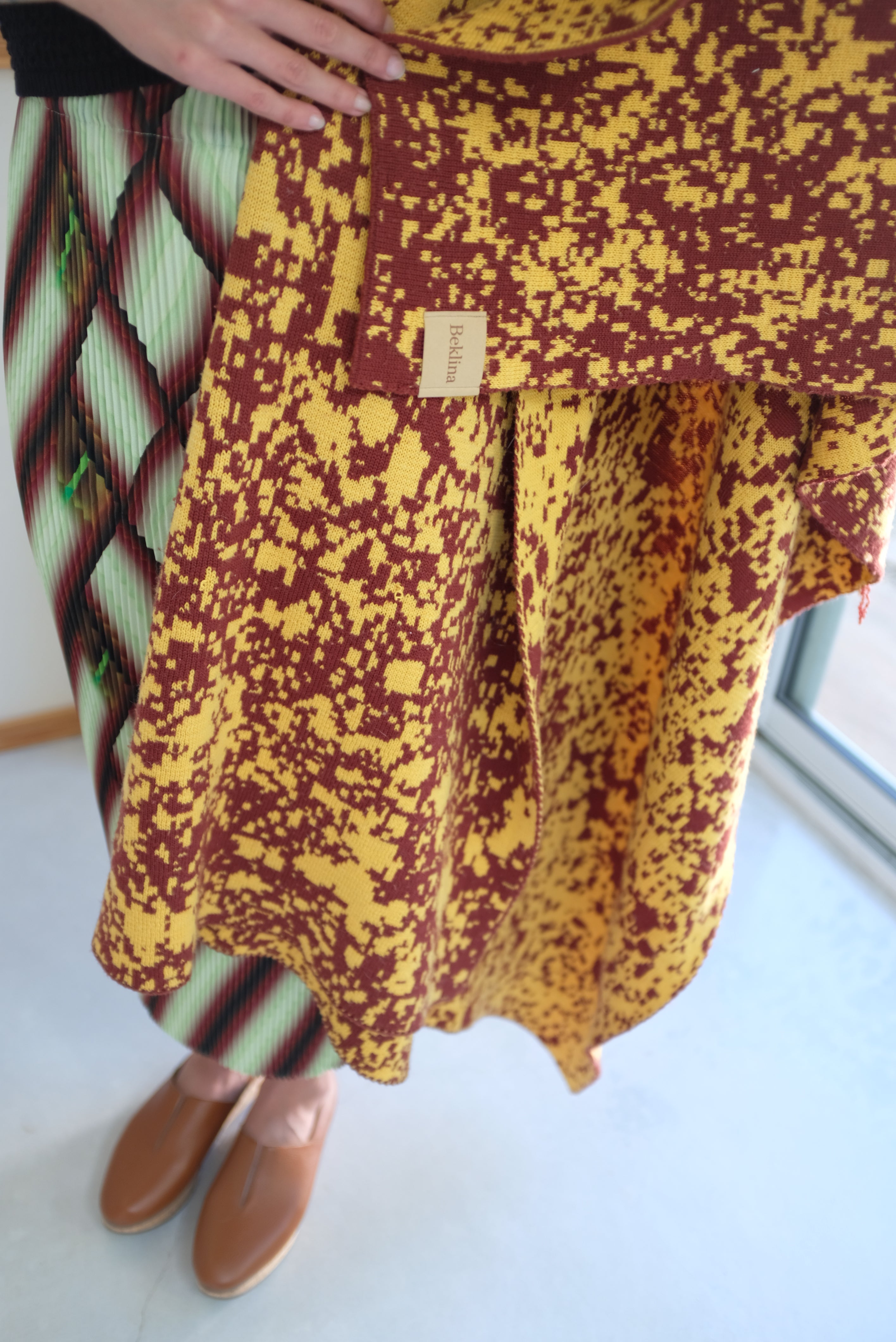 Beklina Jacquard Knit Throw Splatter Umber/Ochre